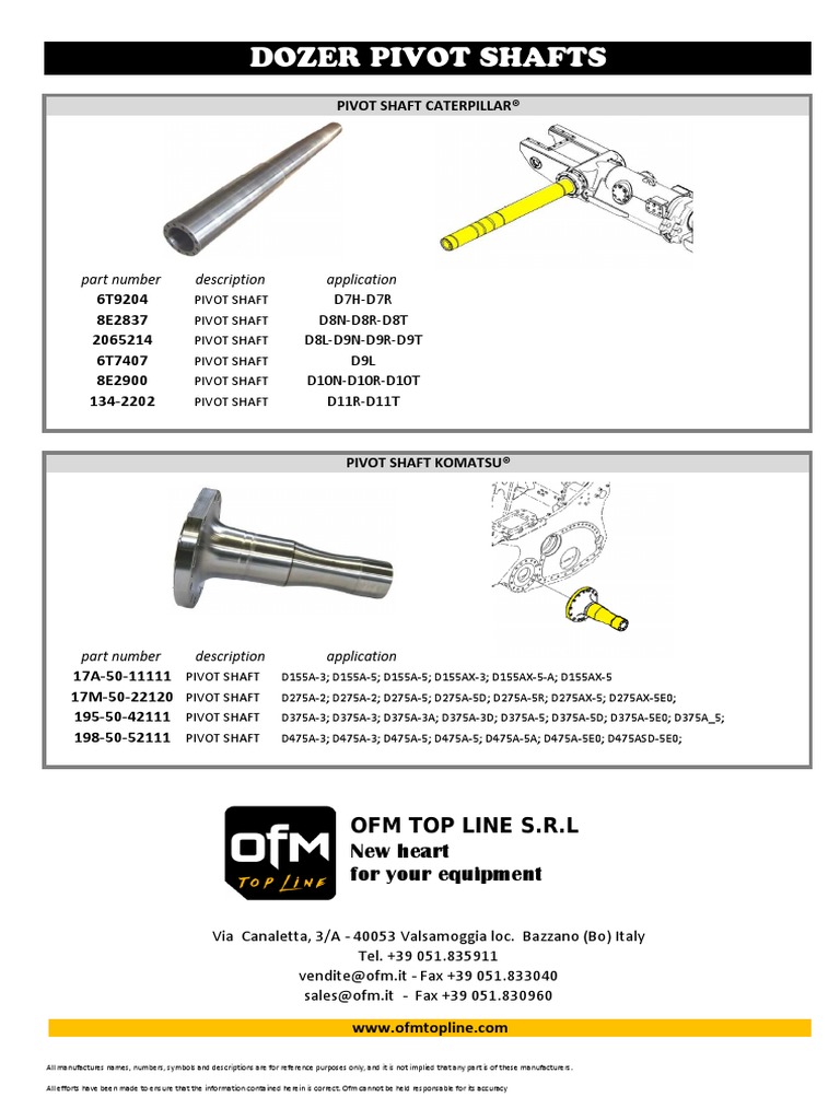 1F) Dozer Pivot Shaft Cat® Kom® | PDF | Secondary Sector Of The Economy ...