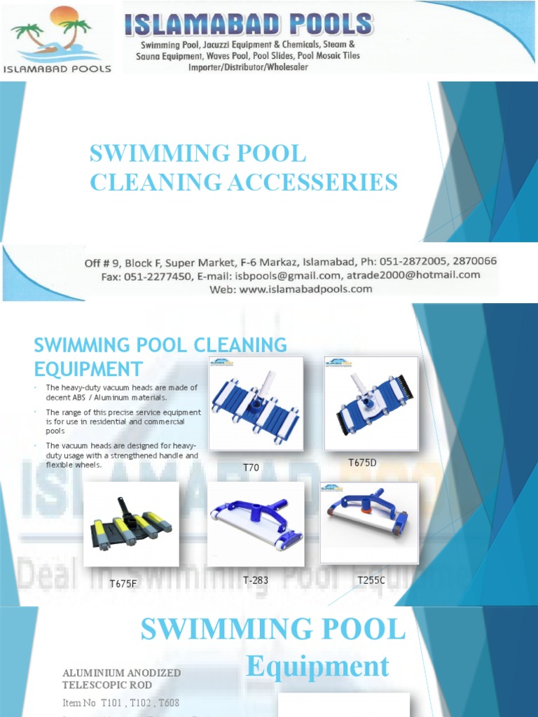 Essential Swimming Pool Cleaning Gear | PDF | Pump | Pipe (Fluid ...