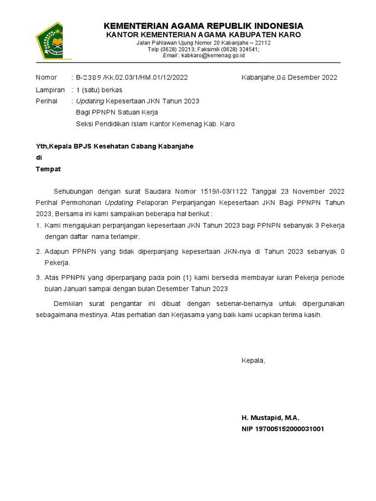 Pengantar Perpanjangan BPJS 2023 | PDF