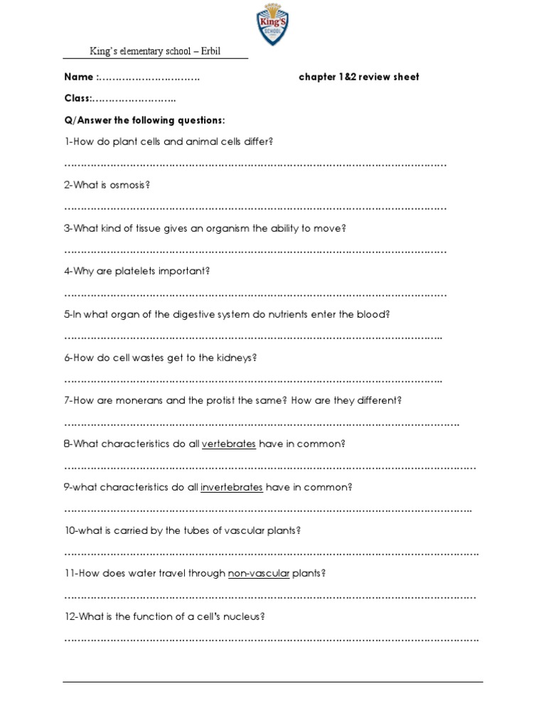 Grade 5 Science Worksheet | PDF | Plants | Blood