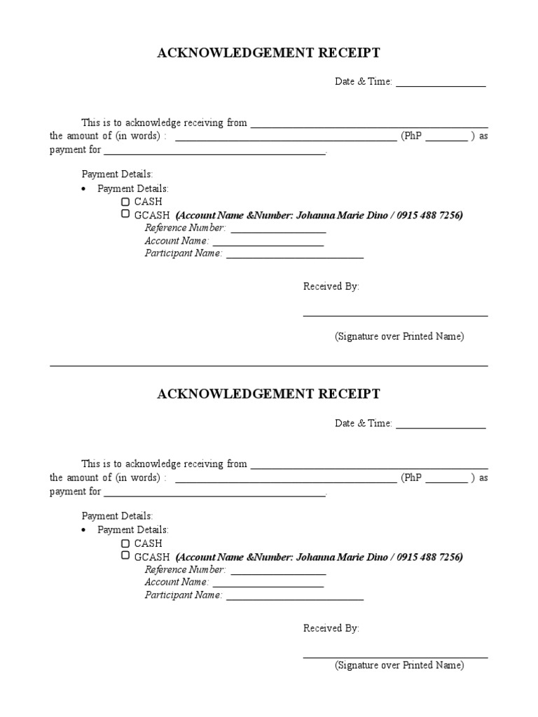 DLAS - Acknowlegement Receipt | PDF