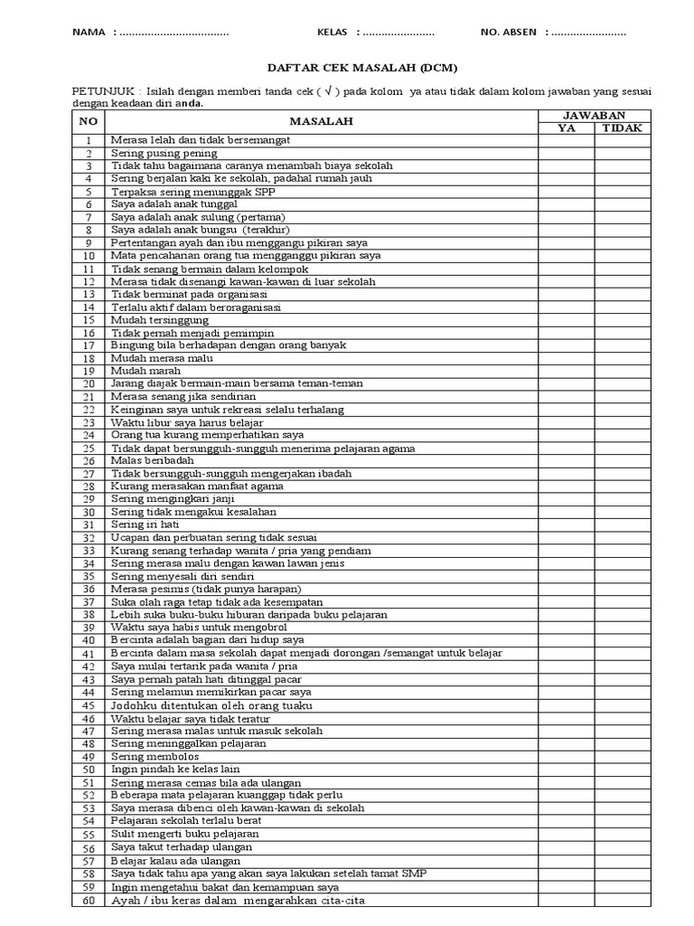 Angket-Dcm - PSBK | PDF