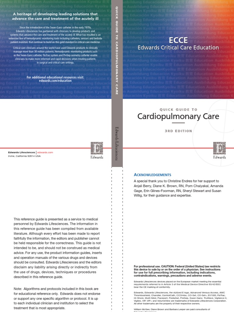 Edwards Critical Care Education Guide 3rd Ed. | PDF | Coronary ...