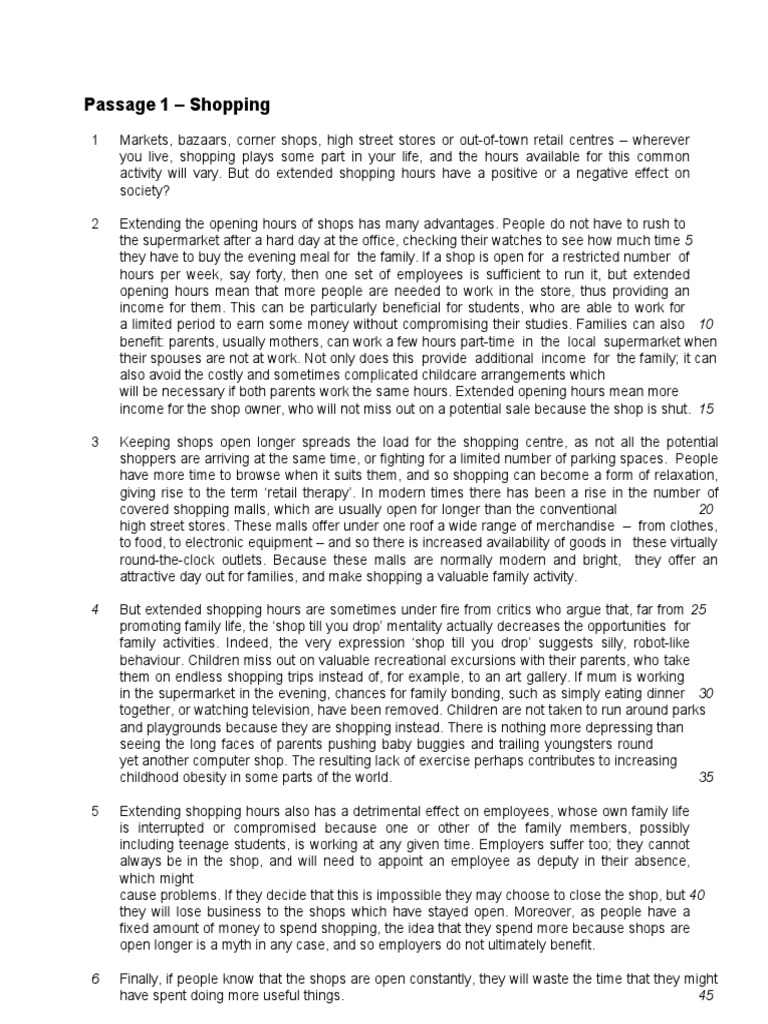 Summary Passages - Shopping | Download Free PDF | Retail | Supermarket