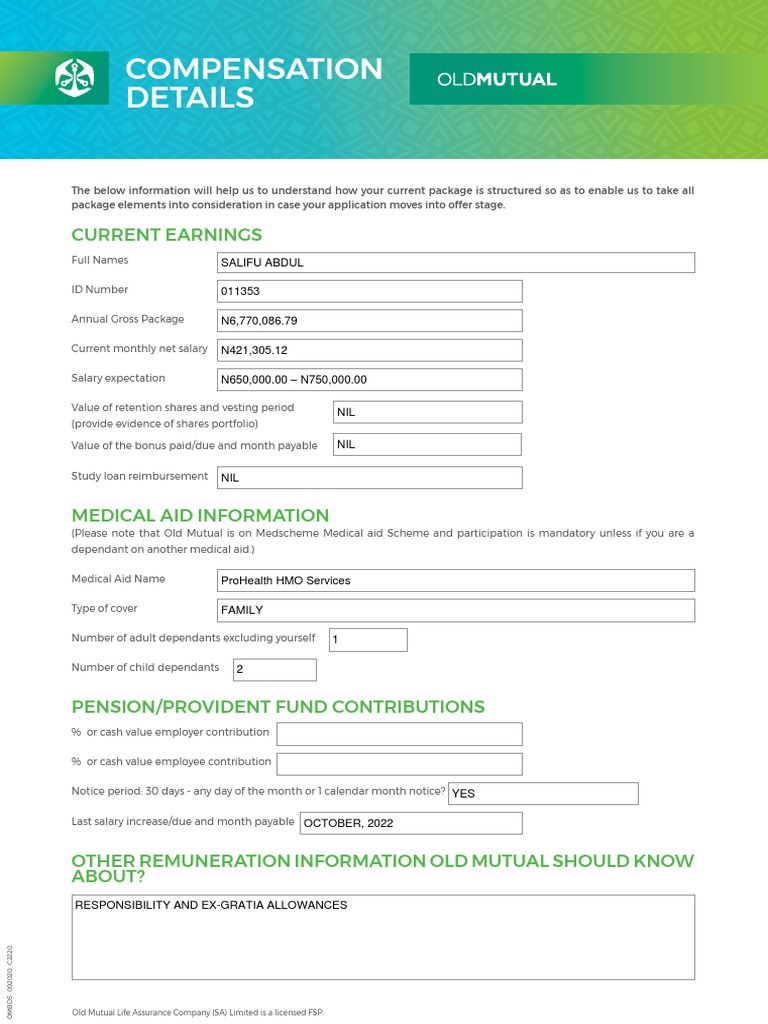 Compensation Form 1. | PDF | Salary | Employment