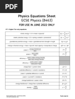 Data Sheet - OCR (B) Physics GCSE | PDF
