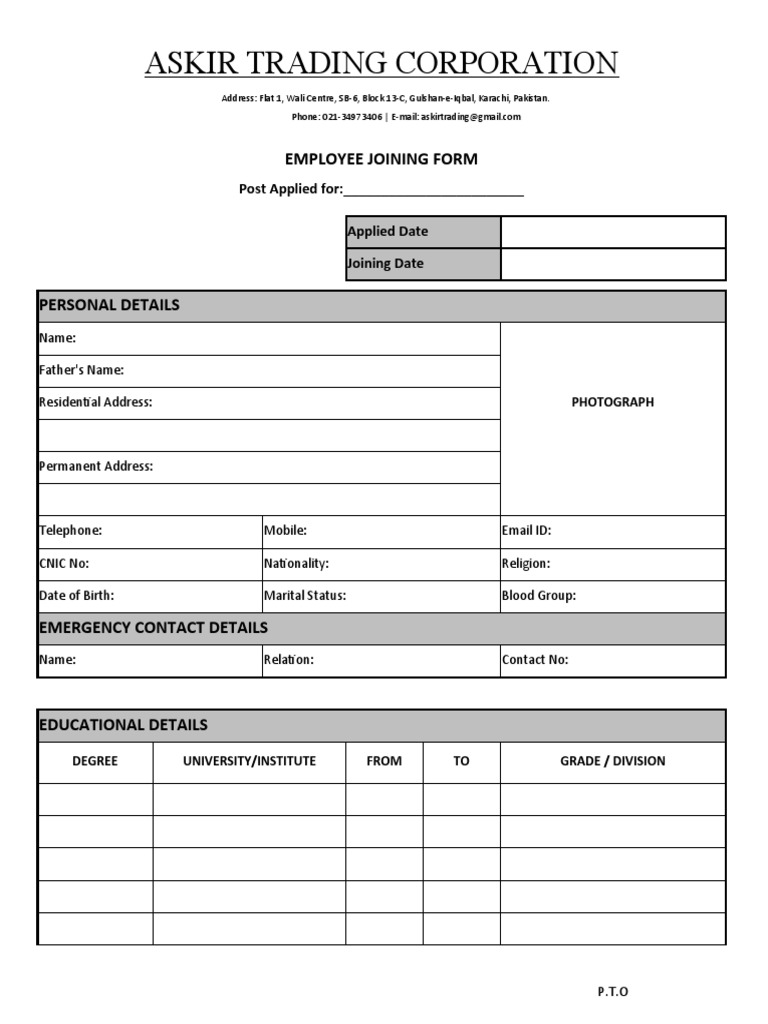 Bio Data Form Pdf Telecommunications Communication