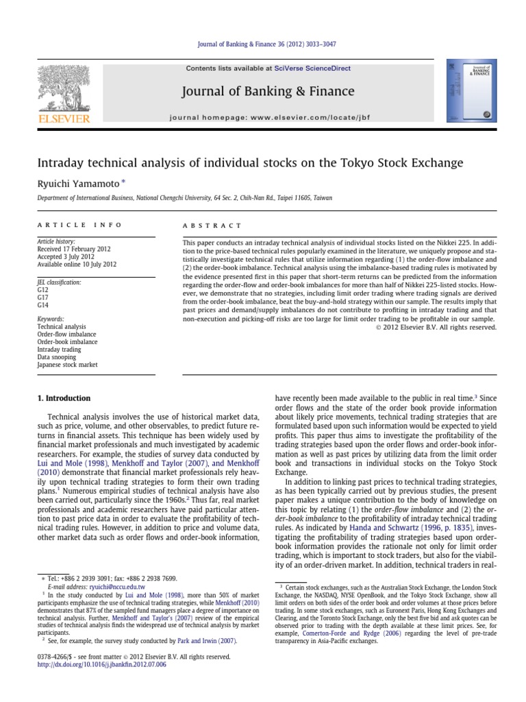 Yamamoto 2012 | PDF | Technical Analysis | Order (Exchange)