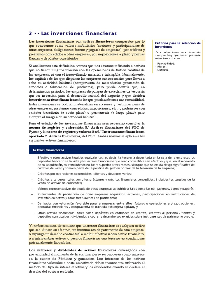 Actualizacion-Activos Financieros-Ultima Reforma PGC 2021 | PDF | Compartir (Finanzas) | Inversiones