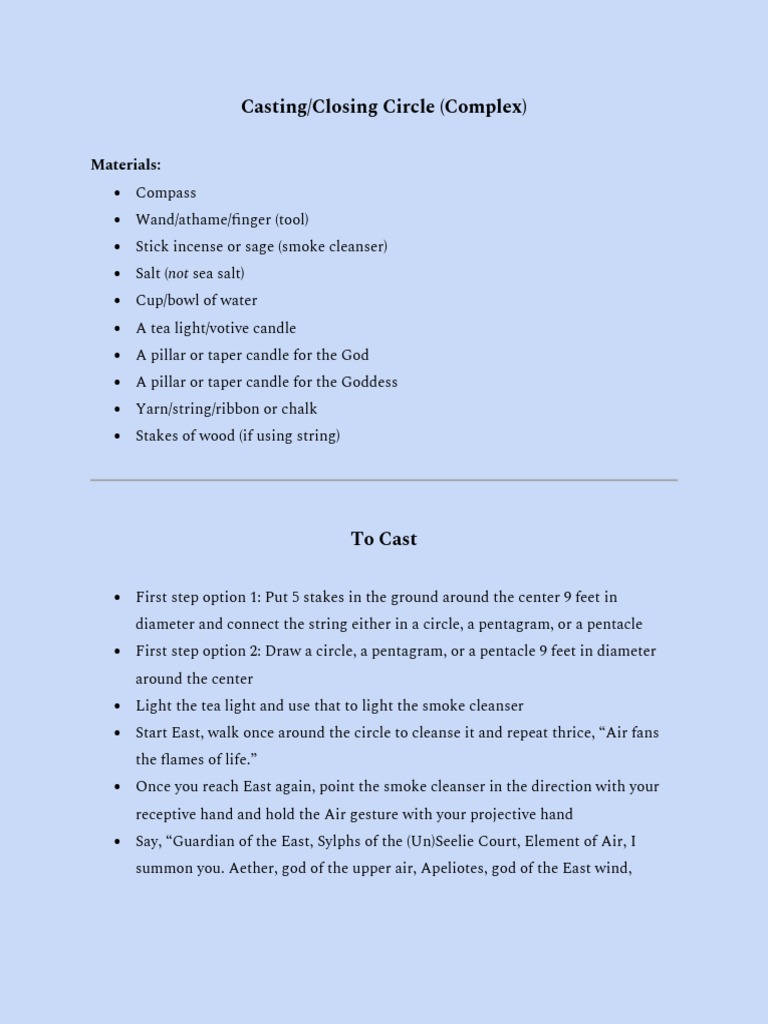 Casting - Closing Circle (Complex) | PDF | Deities | Mythology