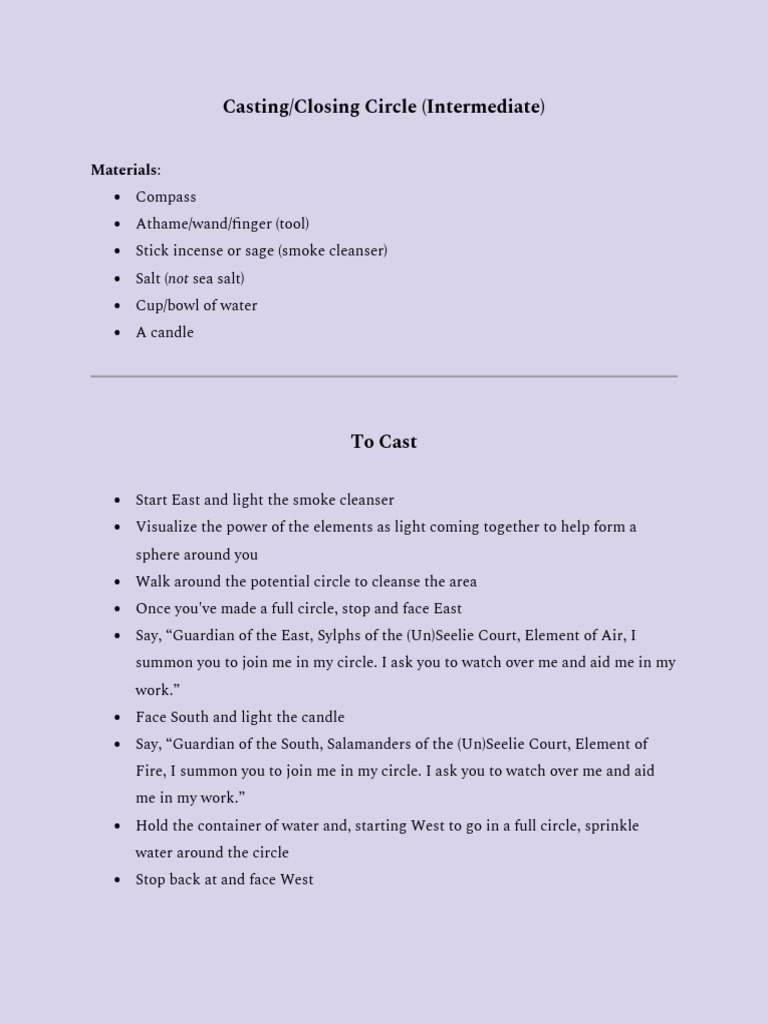 Casting - Closing Circle (Intermediate) | PDF | Folklore | Mythology