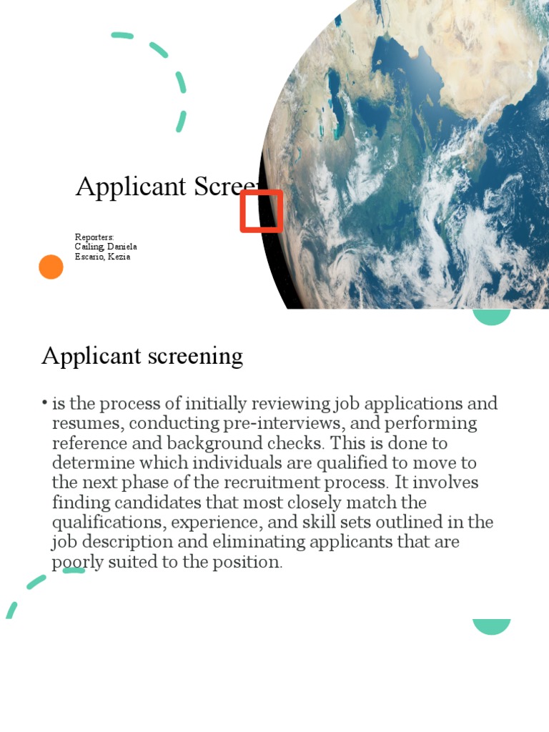 Application Screening | PDF | Résumé | Background Check