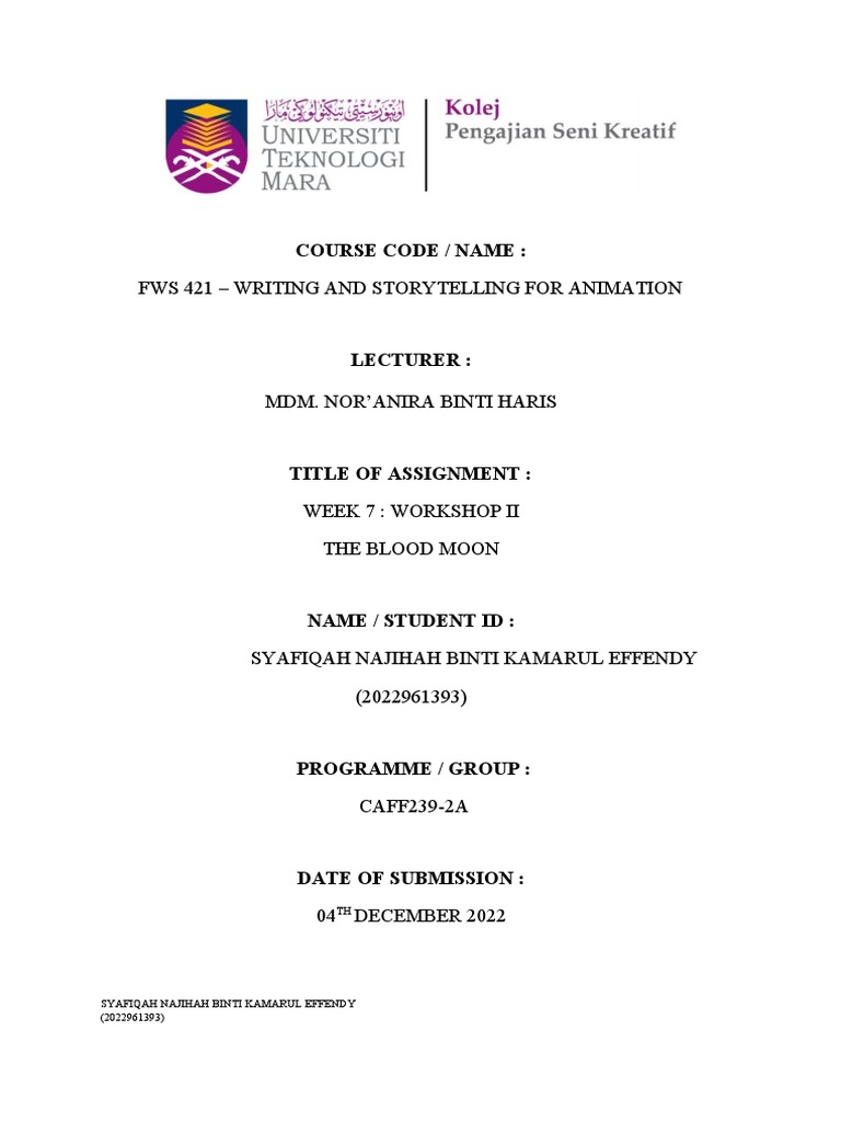 The Blood Moon Workshop II | PDF