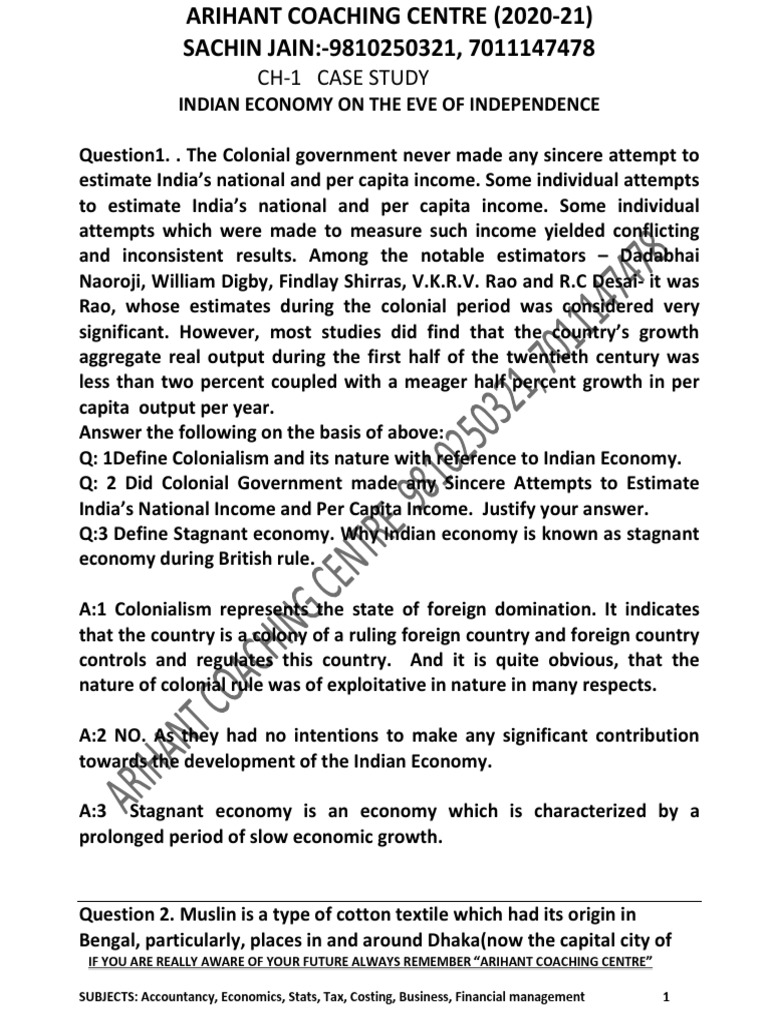 Case Study CH-1 Ied | PDF | Agriculture | Economy Of India