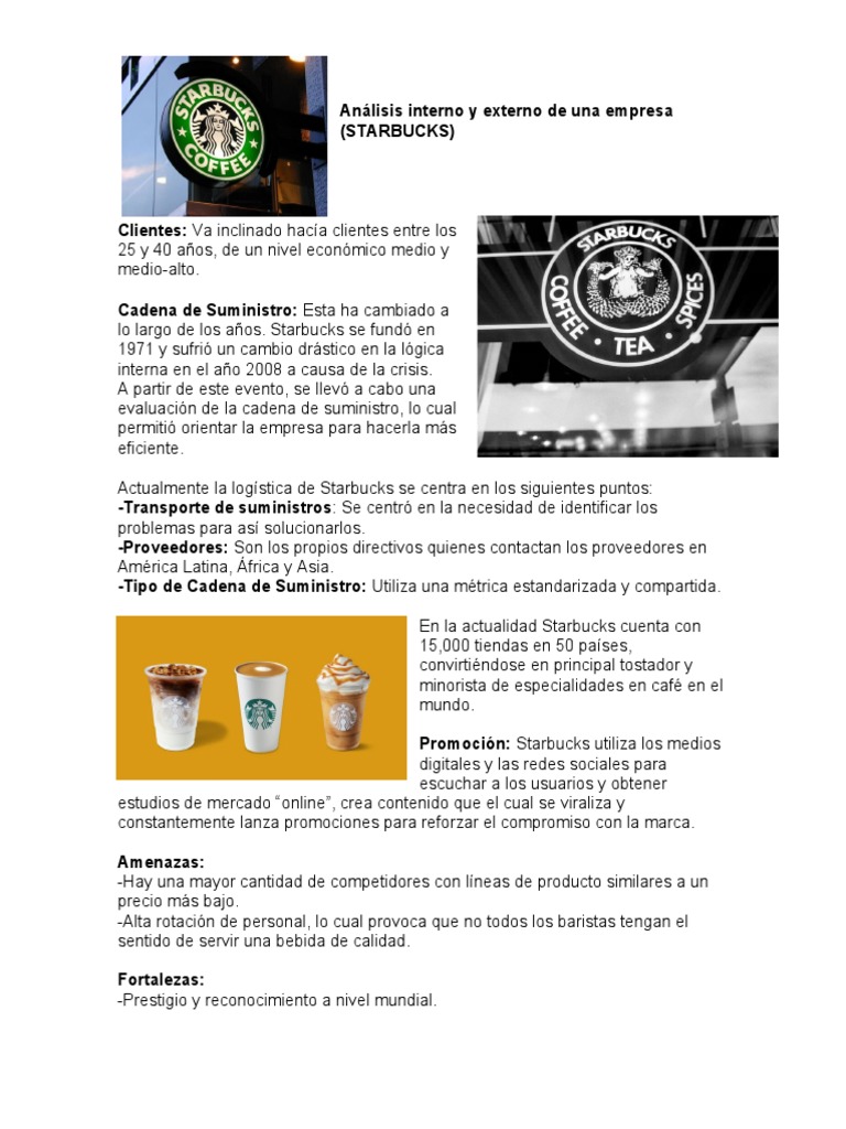 Análisis interno y externo de una empresa | PDF | Starbucks | Logística