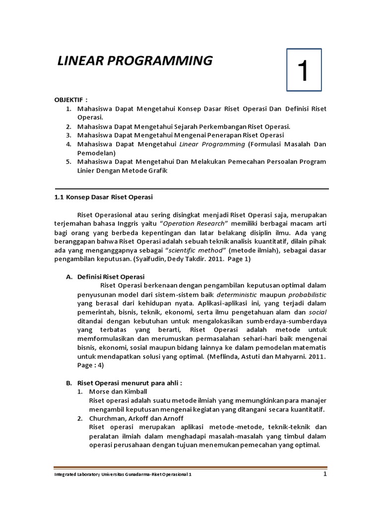 Bab 1 Linear Programming | PDF