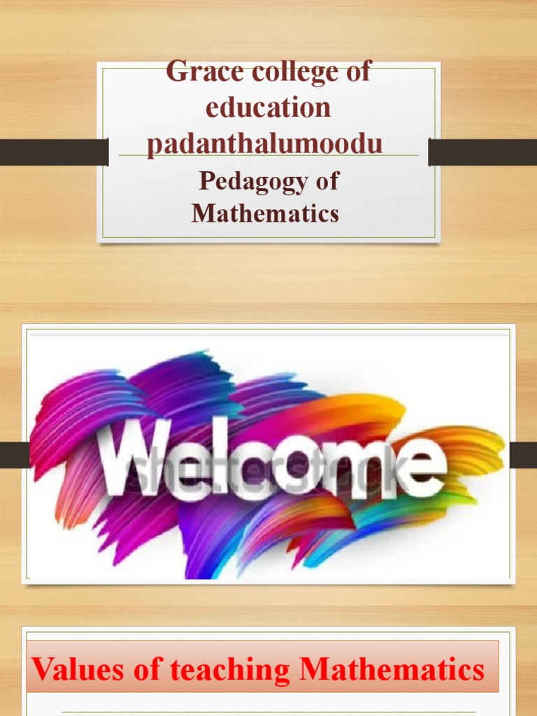 Values in Teaching Mathematics | PDF | Disciplines | Mathematics