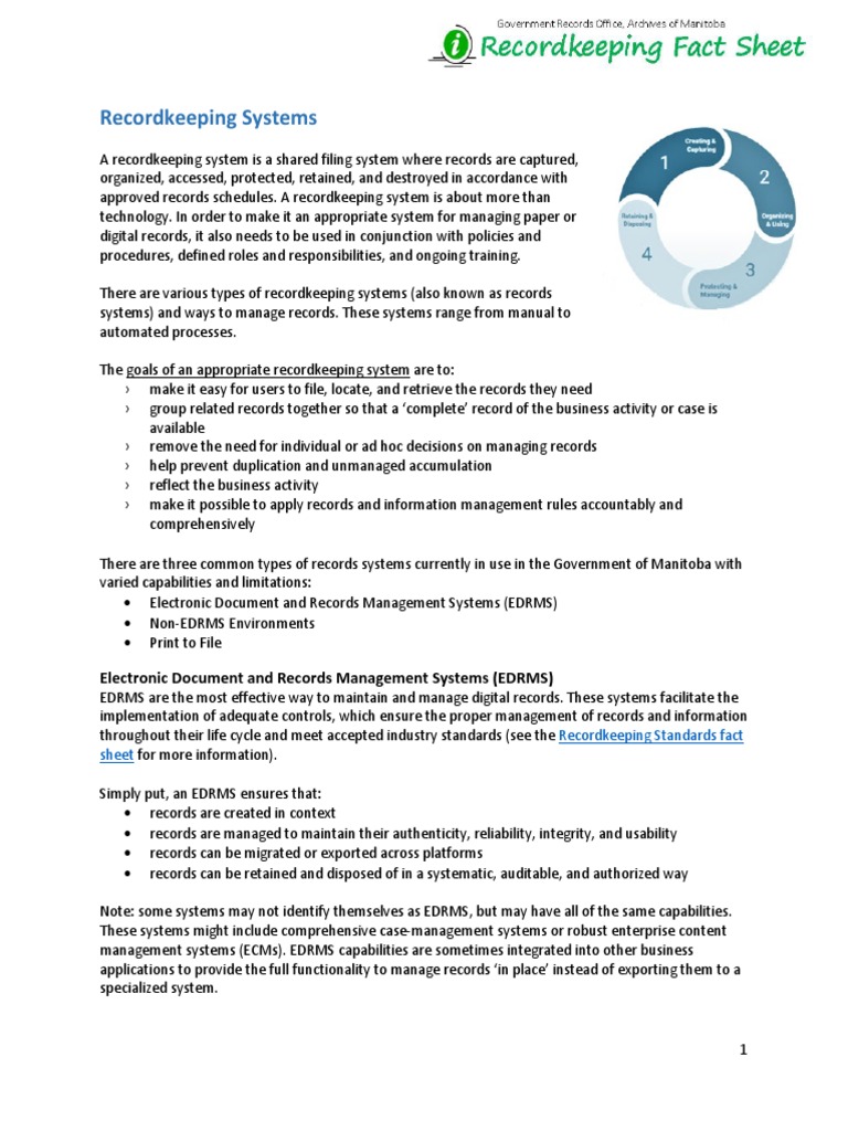 Recordkeeping Systems | PDF | Records Management | Computer Data Storage