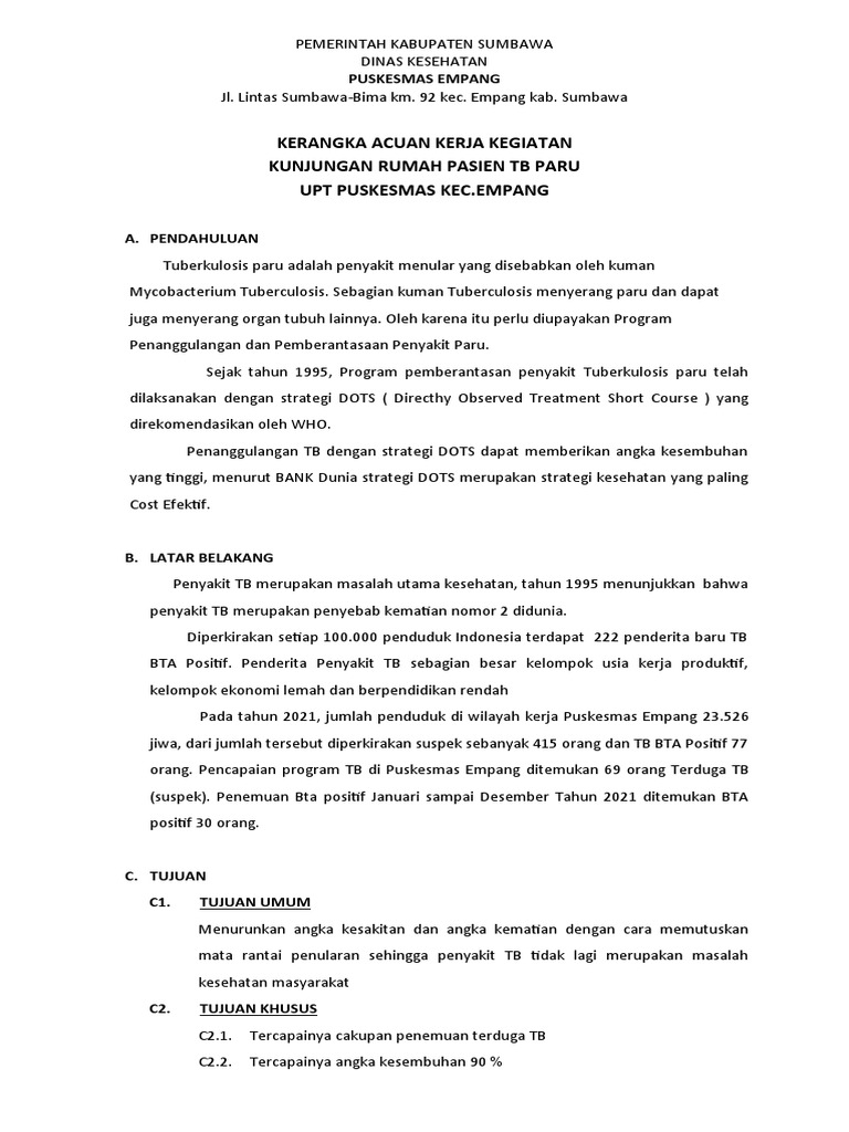 Kak Kunjungan Rumah TB | PDF | Sains & Matematika