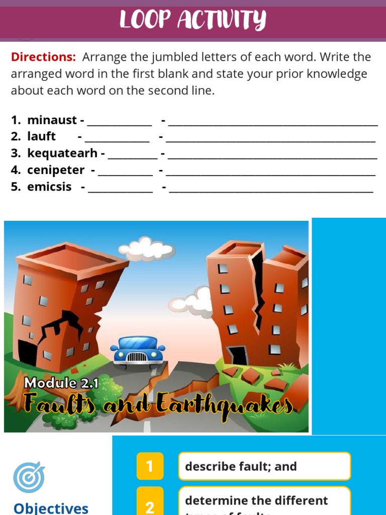 Science 8 - Module 2 1 - Faults and Earthquakes | PDF | Fault (Geology ...