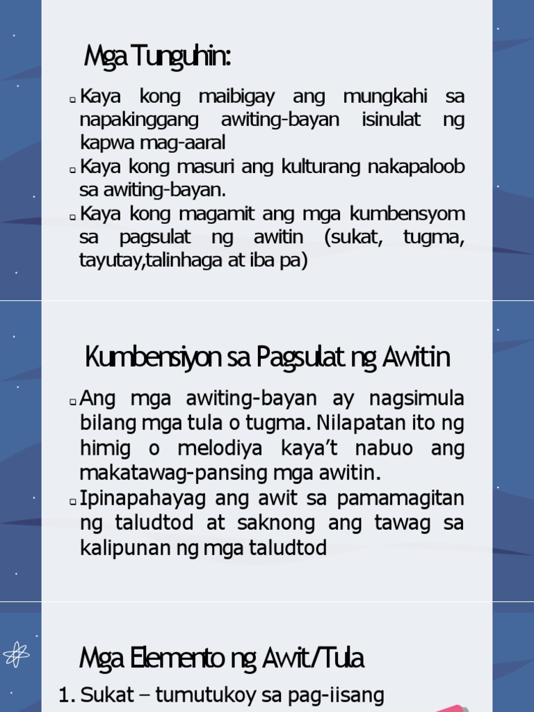 Lektura - Pagsulat NG Awitin | PDF