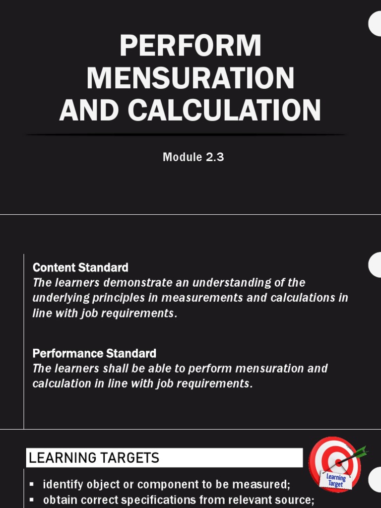 TLE 8 Module 2 3 Performing Mensuration and Calculation | PDF ...