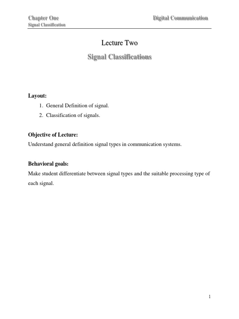 Classifications-of-Signals | PDF | Discrete Time And Continuous Time | Science