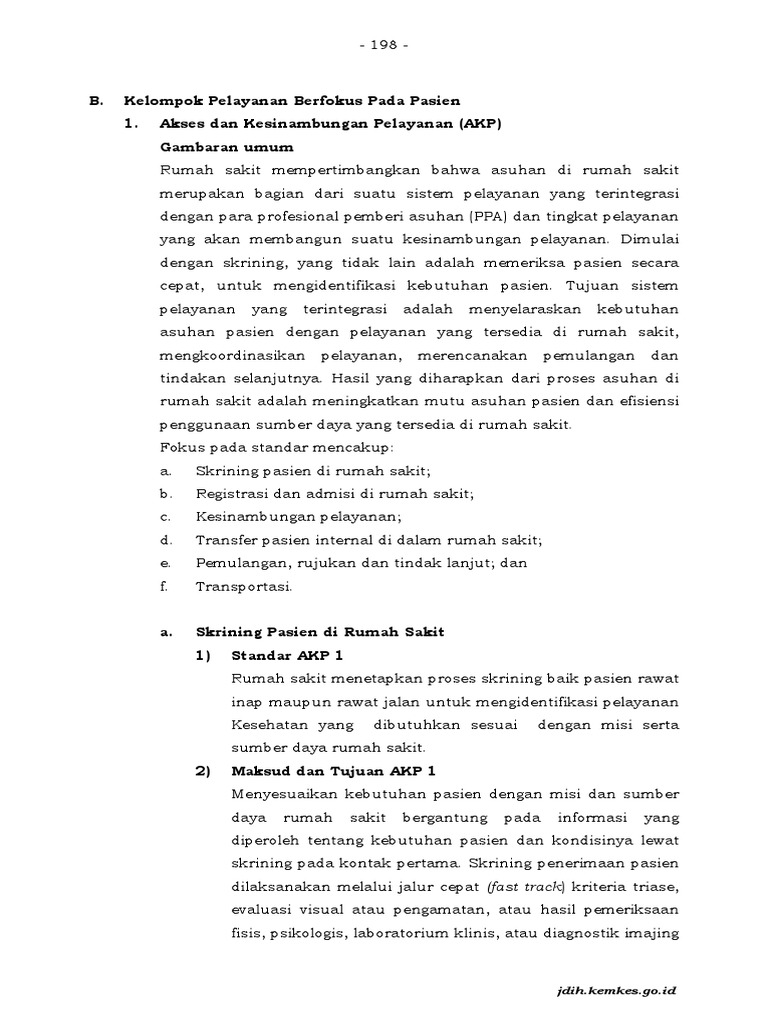 B. Kelompok Pelayanan Berfokus Pada Pasien 1. Akses Dan Kesinambungan Pelayanan (AKP) Gambaran ...