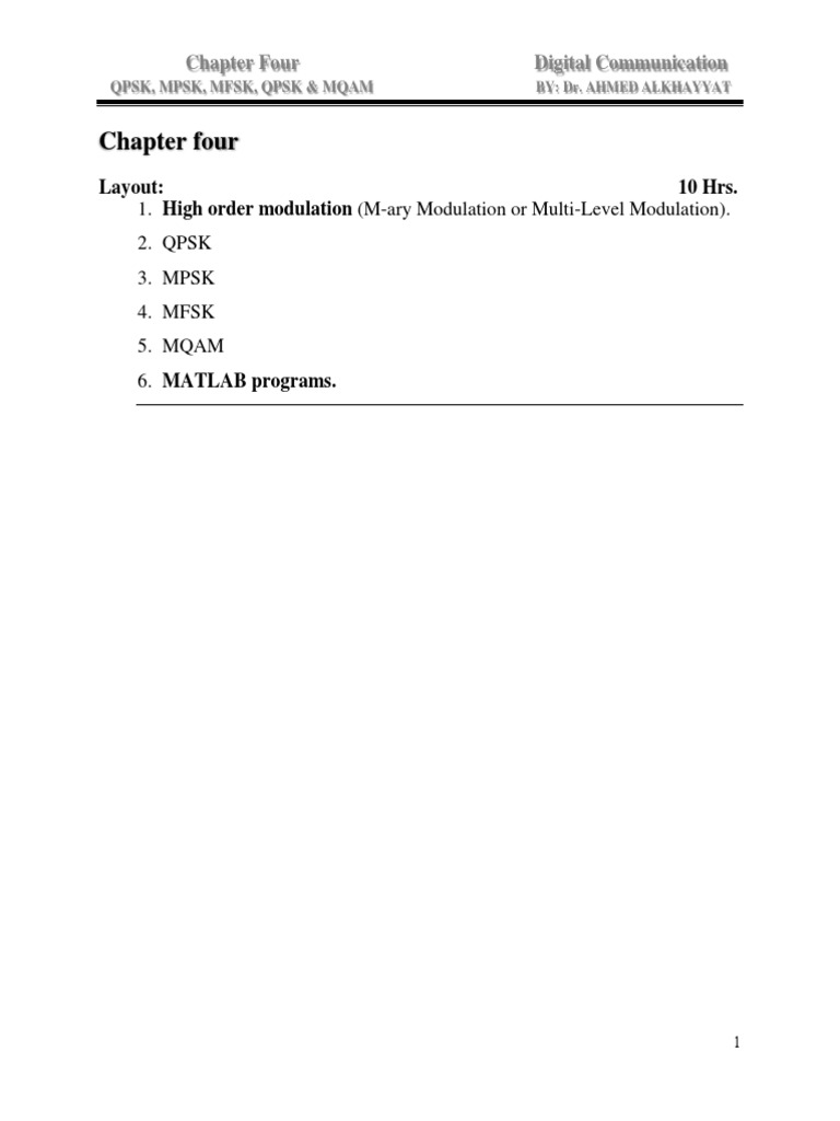 Mfsk-Mpsk-Qam | PDF | Modulation | Communication