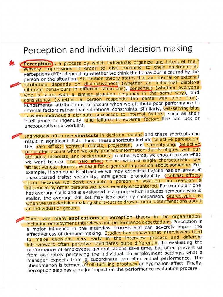 Perception and Individual Decision Making | PDF