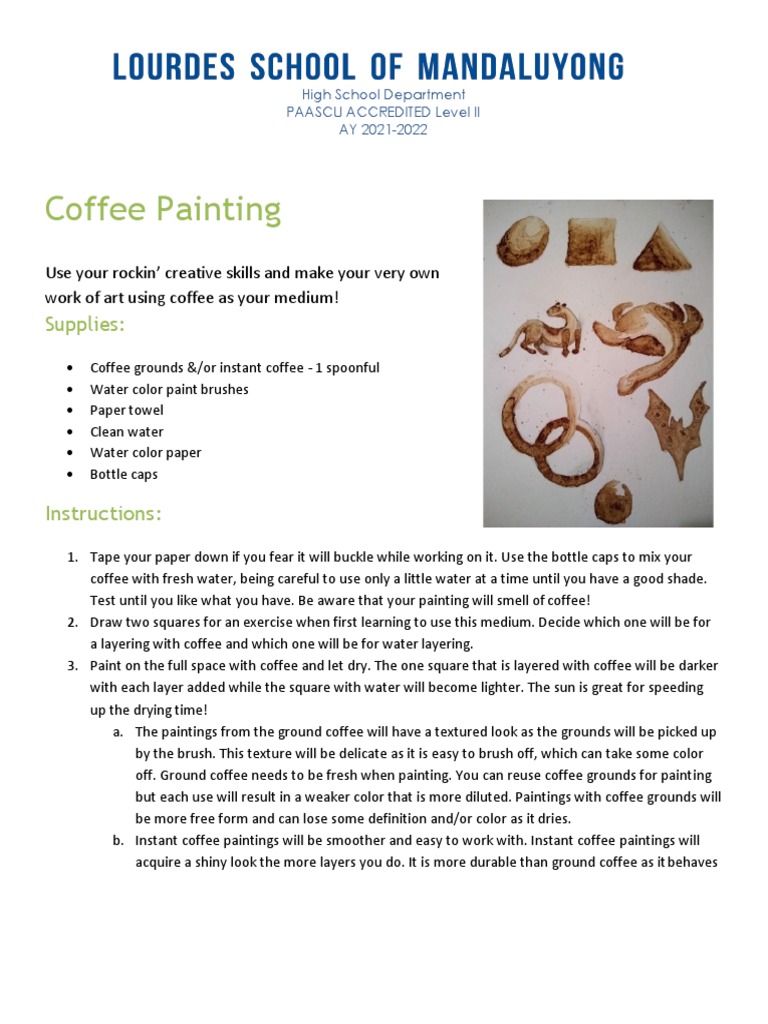 Coffee Painting Instruction | PDF | Paintings | Coffee