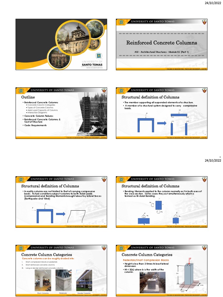 Handout Module 05 Part 1 Reinforced Concrete Column | PDF | Column | Buckling