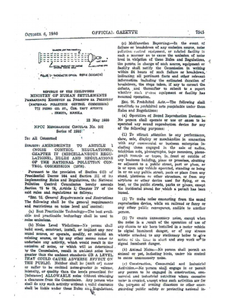 NPCC Memorandum Circular No. 002 Series of 1980 | PDF
