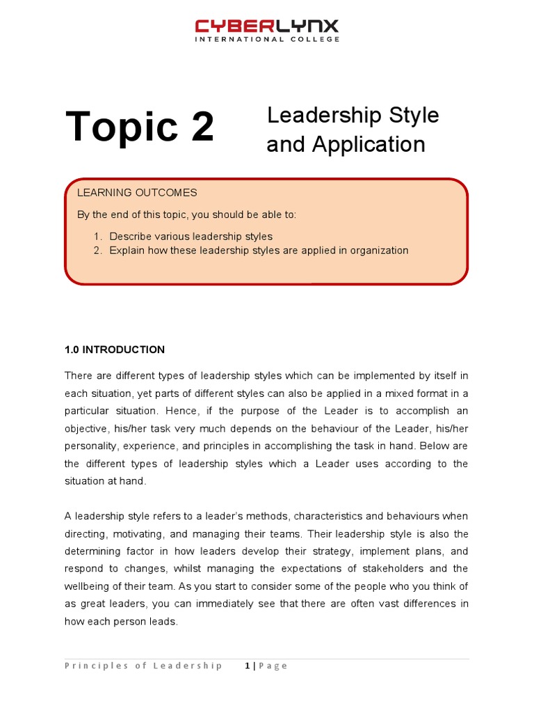 Chapter 2 | PDF | Leadership | Transformational Leadership