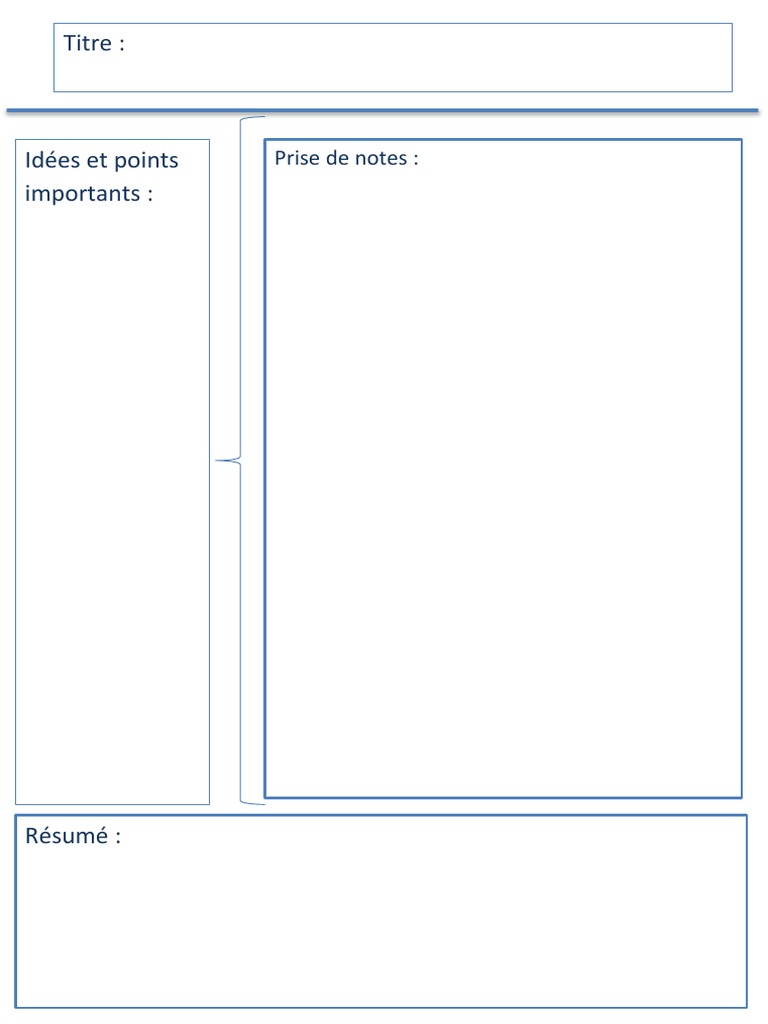 Template Prise de Note | PDF