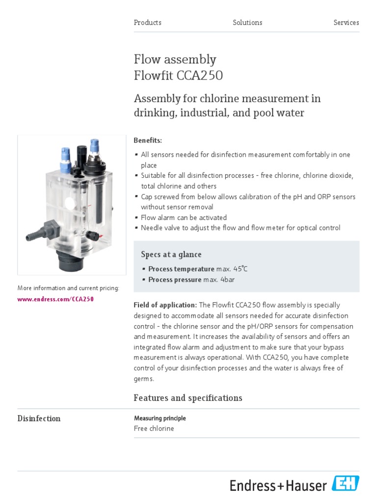 Endress-Hauser Flowfit W CCA250 EN | PDF | Sensor | Poly(Methyl ...