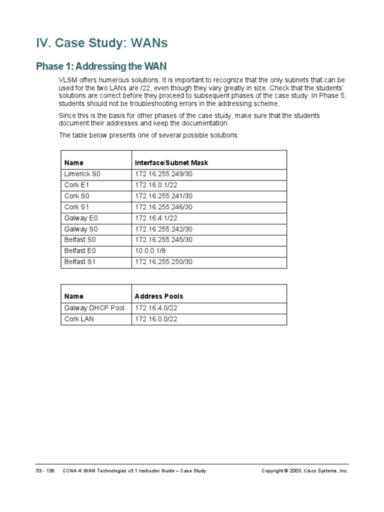 CCNA4 Case Study Inst en | PDF | Router (Computing) | Computer Network