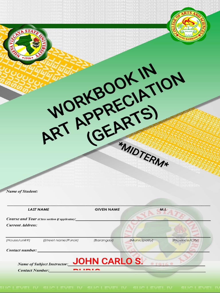 Art Appreciation MIDTERM WORKBOOK | PDF