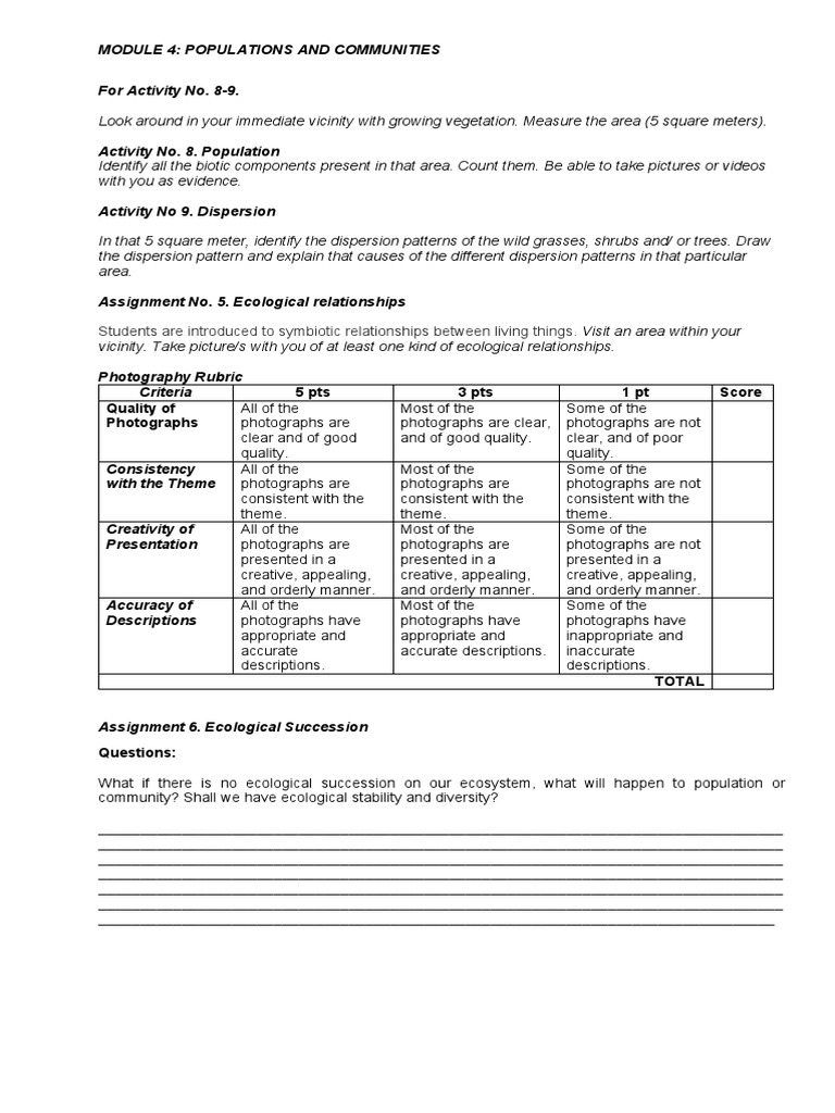 Im 4 Activities and Assignments | PDF | Ecology | Systems Theory