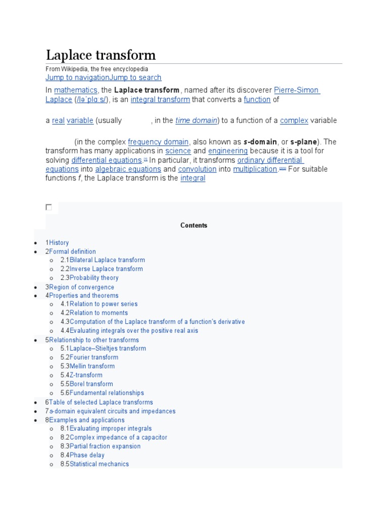 Laplace Transform | PDF | Laplace Transform | Analysis