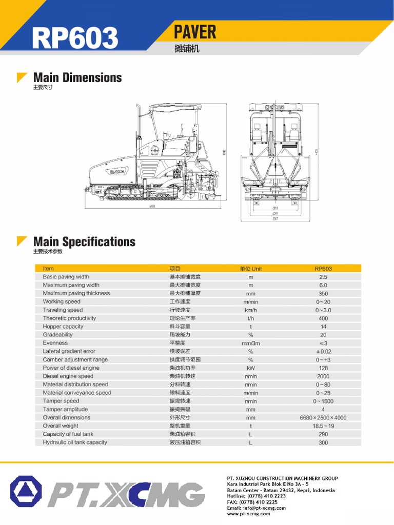 Brochure - RP603 Asphalt Paver (Track) | PDF