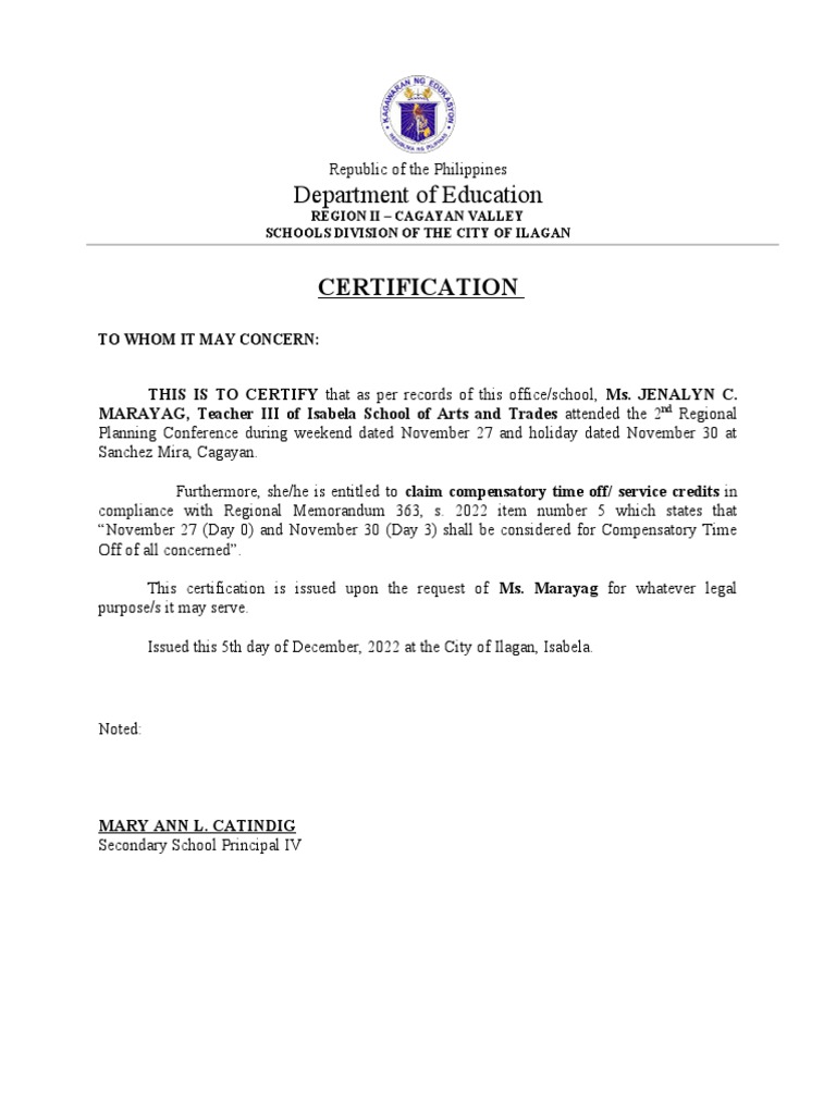 CERTIFICATION RE CTOorTRAVEL | PDF