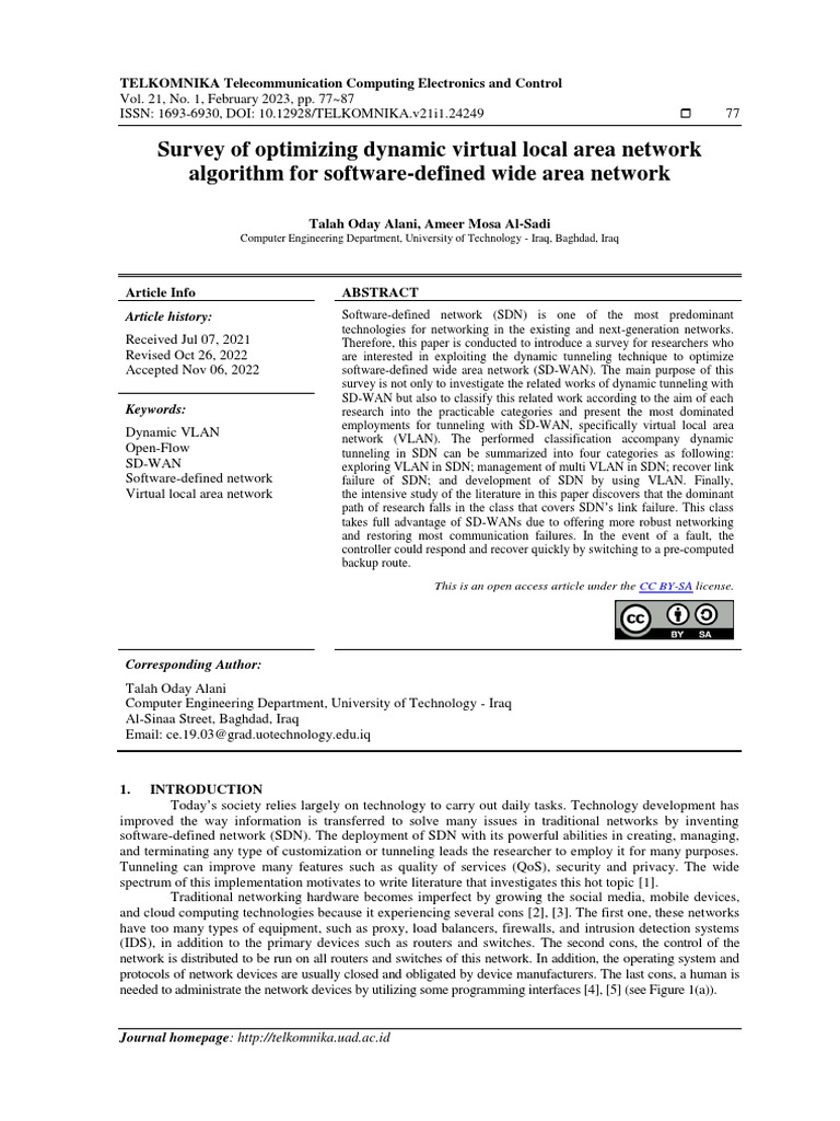 Survey of Optimizing Dynamic Virtual Local Area Network Algorithm For ...