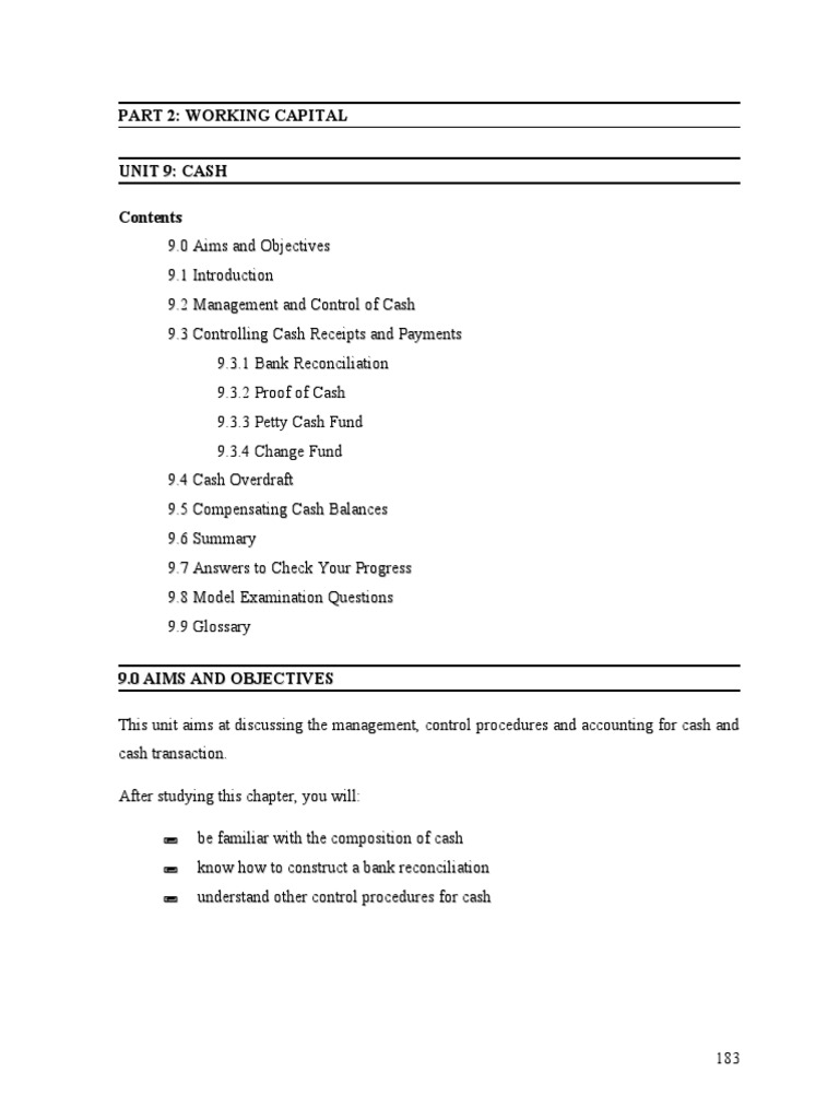 Financial Accounting 1 Unit 9 | PDF | Cheque | Overdraft