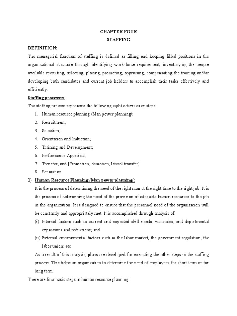 Management Chapter Four | PDF | Recruitment | Human Resources