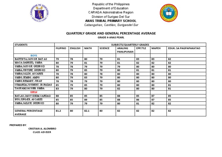 Grade 4 Student Report Summary | PDF