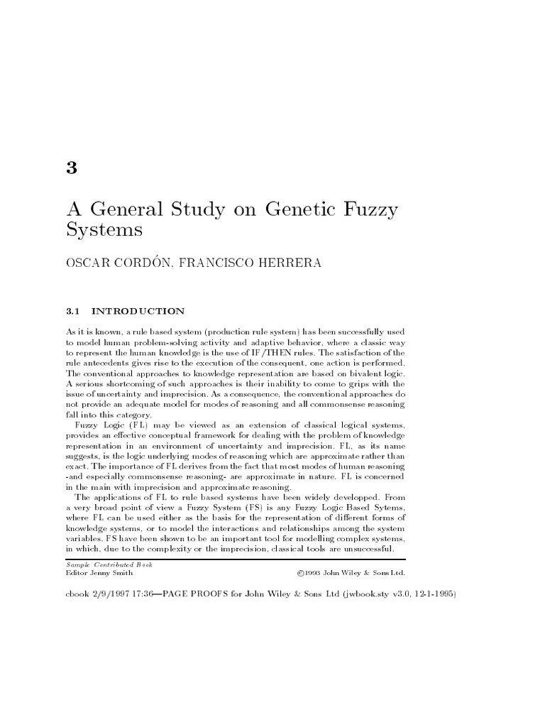 A General Study On Genetic Fuzzy Systems: Editor Jenny Smith C 1993 ...