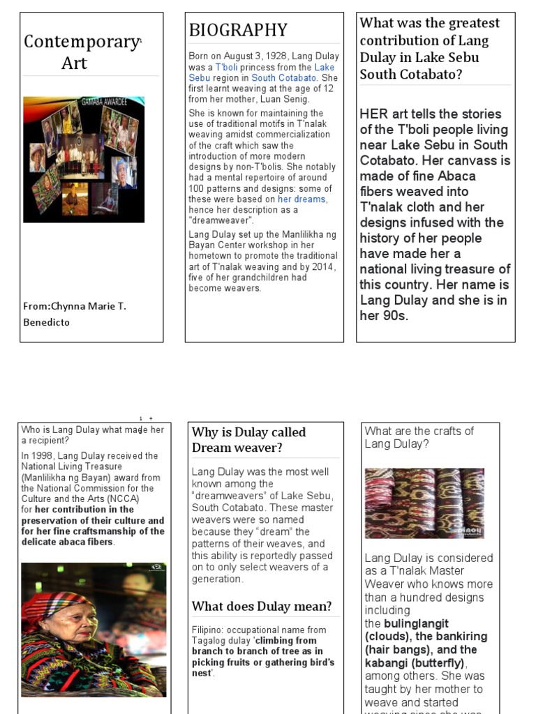 Contemporary Art Biography: What Was The Greatest Contribution of Lang ...