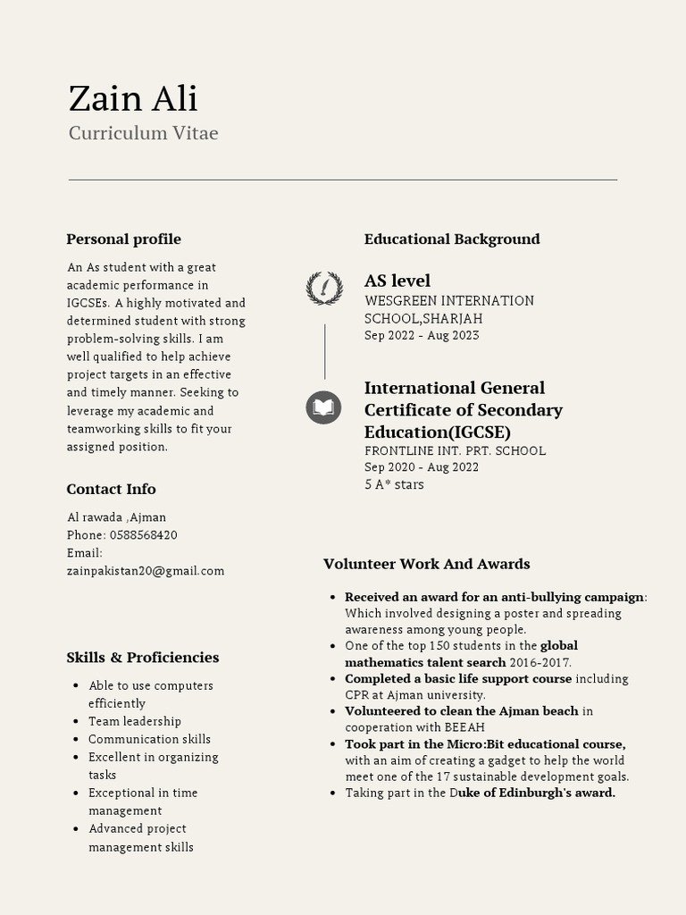 Beige Black Simple Digital Marketer CV | PDF | Career & Growth | Business