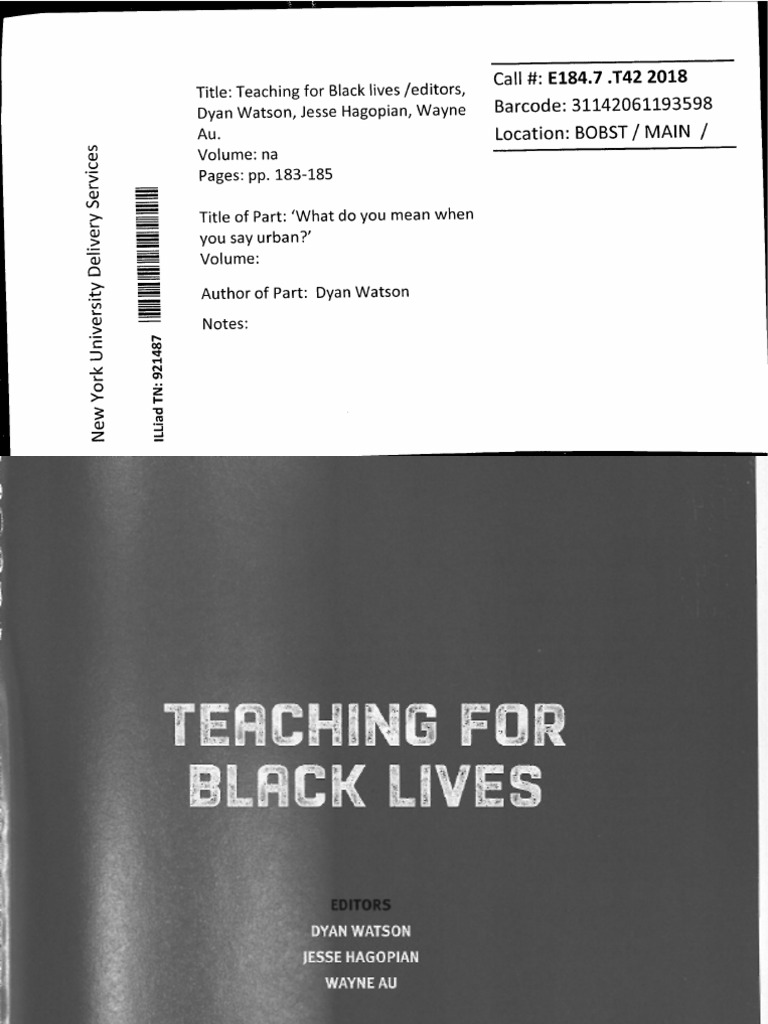 Watsonwhatdoyoumeanurban | PDF | Teachers | Race (Human Categorization)